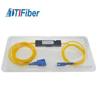 China FBT Fiber Optic Splitter Singlemode SC UPC 1x2 1x4 1x8 1x16 Steel Tube ABS Package for sale