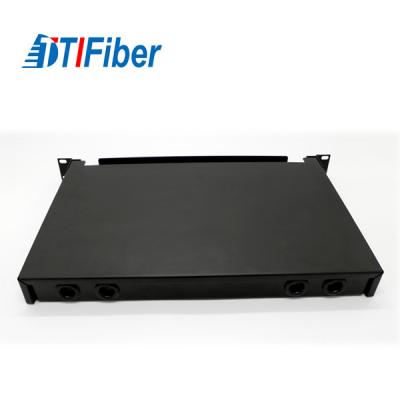 China Slidable Fiber Optic Termination Box 6-48 Cores Rack Mounted Cassette with 430×300×44.5mm 1U Dimensions for sale