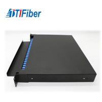 China Slidable Fiber Optic Termination Box 6-48 Cores Rack Mounted Cassette with 430×300×44.5mm 1U Dimensions for sale