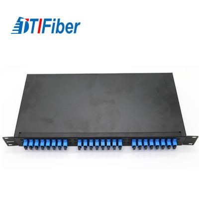 China 19 Inch Fiber Optic Termination Cabinet Terminal Box with FC SC ST LC Adapters for sale