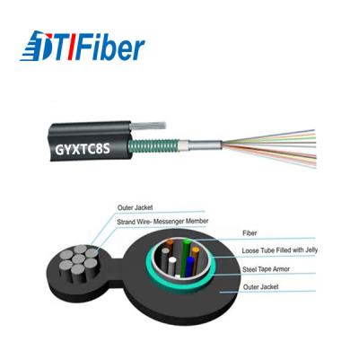 China Figure 8 Self Supporting Aerial Fiber Optic Cable 6 144 Cores Steel Wire Stranded LAN for sale