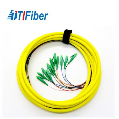 China Singlemode 9/125 Fiber Optic Pigtail LC APC Connector 3 Meter 6 Core for sale