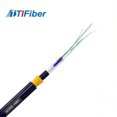 China ADSS Aerial Fiber Optic Cable G652D 24 48 Core Non Metallic Outdoor Black PE Sheath for sale