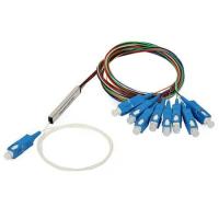 China SC Connector Singlemode PLC Optical Splitter 1x2 to 1x64 with 1260-1650nm Wavelength Range for sale