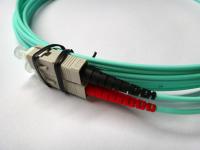 China OM3 / OM4 UPC LSZH Fiber Optic Patch Cord with Red Black Boot for sale