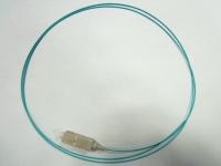 China Aqua SC OM3 Fiber Pigtail 0.9mm 2.0mm 3.0mm Cable Diameter Low Insertion Loss for sale