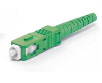 China Green SC APC Duplex Fiber Optic Connector 2.5mm Ferrule with 0.9-3.0mm Cable Diameter for Testing for sale