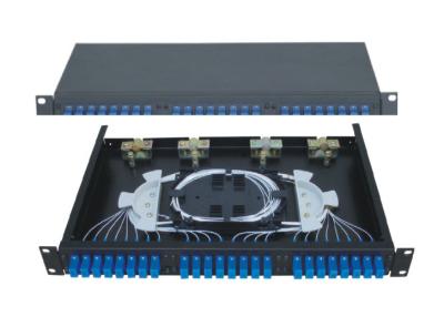 China 19 Inch Rack Mount Fiber Termination Box 24 Core 1U for Data Networks for sale