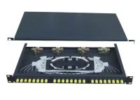 China 19 Inch Rack Mount Fiber Termination Box 24 Core 1U for Data Networks for sale