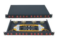 China 19 inch FTTB ST Fixed Fiber Optic Terminal Box with 12port Simplex for sale