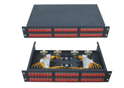 China 48 Port Fiber Optic Patch Panel 2U Rack Mount Terminal Box for FC SC ST Adapter for sale