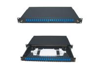 China ODF 24 Core Fiber Sliding Type Optical Fiber Termination Box 1U Rack Mount with 48 Core Capacity for sale