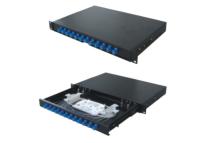 China ODF 24 Core Fiber Sliding Type Optical Fiber Termination Box 1U Rack Mount with 48 Core Capacity for sale
