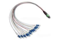 China APC 12 core MTP / MPO – LC Fiber Optic Patch Cord for Premise Installations for sale