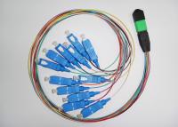 China MPO to SC Simplex Fiber Optic Patch Cord 12 Core UPC Data Transmission Cable for sale