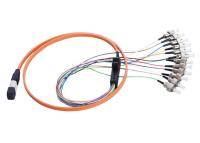 China APC 12 core MTP / MPO – LC Fiber Optic Patch Cord for Premise Installations for sale
