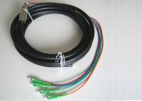 China 4-Core Waterproof Fiber Optic Pigtail SC UPC 0.2dB Insertion Loss Black Cable for sale