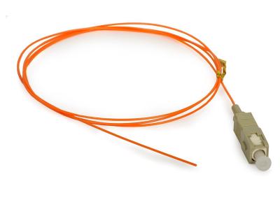 China Multimode SC Fiber Pigtail UPC 0.9mm Orange Cable OM3 OM4 1m for sale