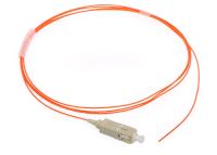 China Multimode SC Fiber Pigtail UPC 0.9mm Orange Cable OM3 OM4 1m for sale