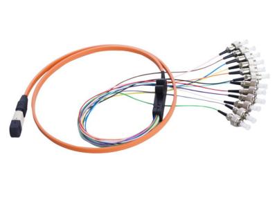 China MPO-FC APC Fiber Optic Patch Cord 12/24 Core with 0.35dB Insertion Loss for Premise Installations for sale