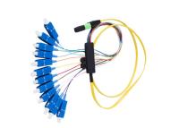 China 12-Core MPO to SC Fiber Optic Jumper Cable with 4.5mm Diameter and 500N Tensile Strength for sale