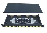 China Simplex ST Fiber Optic Terminal Box 12 Port Rack Mount 1U 19 Inch Distribution for sale