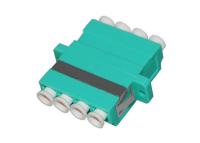China LC OM3 Quad Optical Fiber Adapter with Ceramic Sleeve - Blue/Beige/Aqua Colors for LAN Networks for sale