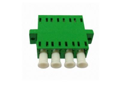 China OM3 OM4 LC Quad Fiber Optic Adapter with Ceramic Sleeve, ≤0.2dB Insertion Loss, -40°C to 75°C Operating Range for sale