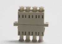 China OM3 OM4 LC Quad Fiber Optic Adapter Ceramic Sleeve Low Insertion Loss 0.2dB for sale