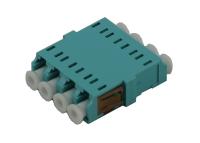 China OM3 OM4 LC Quad Fiber Optic Adapter with Ceramic Sleeve, ≤0.2dB Insertion Loss, -40°C to 75°C Operating Range for sale