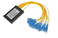 China 1×32 PLC Singlemode Optical Fiber Splitter with SC/APC Connectors, 1260-1650nm Wavelength, -40°C to 85°C Operating Range for sale