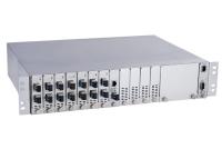 China 2U Rack-Mounted Fiber Optic Media Converter Chassis with 14/16 Slots and Dual Power Supply AC85-265V for sale