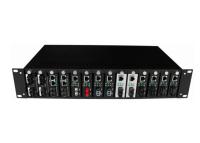 China 16-Slot 2U Rack Mount Fiber Optic Media Converter Chassis with Dual Power Supply -10°C to 55°C Operating Range for sale