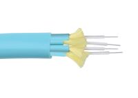 China Indoor distribution 2.0mm OM3 Fiber Optic Cable with Aqua Jacket for sale