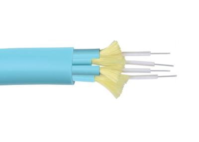 China Indoor distribution 2.0mm OM3 Fiber Optic Cable with Aqua Jacket for sale