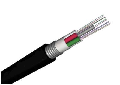China 12 Core GYTA Steel Tape Armored Fiber Optic Cable 9.7mm for Aerial Duct Black for sale