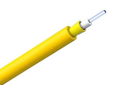 China Simplex Indoor Fiber Optic Cable 9/125 G652D Yellow PVC Jacket 1.6mm for sale