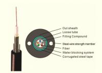 China GYXTW Unitube Telecommunication fiber optic with PE jacket , Iight - armoured for sale