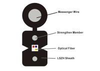 China LSZH Jacket Self-Support FTTH Drop Fiber Optic Cable 2-12 Core with 60N Load Capacity for sale