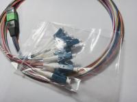 China MPO LC Fiber Optic Patch Cord 12-Core Ribbon Cable with 4.5mm Diameter and 500N Tensile Strength for sale