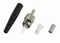 China Plastic ST Simplex Multimode Fiber Optic Connector 3.0mm Boot Ceramic Ferrule for sale
