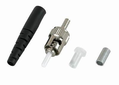 China Plastic ST Simplex Multimode Fiber Optic Connector 3.0mm Boot Ceramic Ferrule for sale