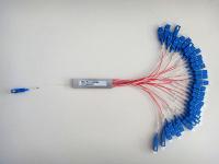 China 1×16 PLC Singlemode Fiber Optic Splitter with Steel Tube Package - 1260-1650nm Wavelength, -40°C to 85°C Operating Range for sale