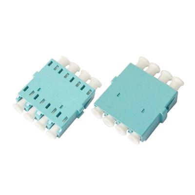 China OM3 OM4 LC Quad Fiber Optic Adapter Ceramic Sleeve Low Insertion Loss 0.2dB for sale