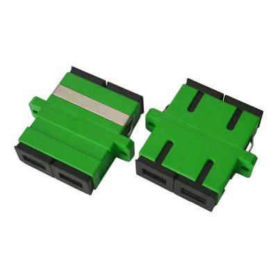 China Green SC APC Singlemode Fiber Optic Adapter with Ceramic Sleeve, ≤0.2dB Insertion Loss, -40°C to +85°C Range for sale