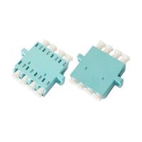 China LC OM3 Quad Optical Fiber Adapter with Ceramic Sleeve - Blue/Beige/Aqua Colors for LAN Networks for sale