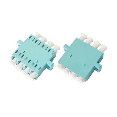 China LC OM3 Quad Optical Fiber Adapter with Ceramic Sleeve - Blue/Beige/Aqua Colors for LAN Networks for sale
