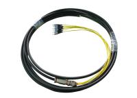 China 4-Core Waterproof Fiber Optic Pigtail SC UPC 0.2dB Insertion Loss Black Cable for sale