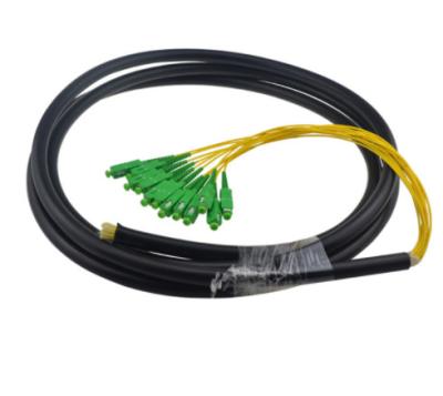 China Outdoor Armoured 0.9mm 2.0mm Fiber Optic Patch Cord with 2 Cores Pigtail - ≤0.2dB Insertion Loss, >10kg Tensile Strength for sale