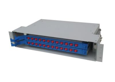 China 24port 2U ODF Fiber Optic Distribution Box with Welding Module Tray for sale